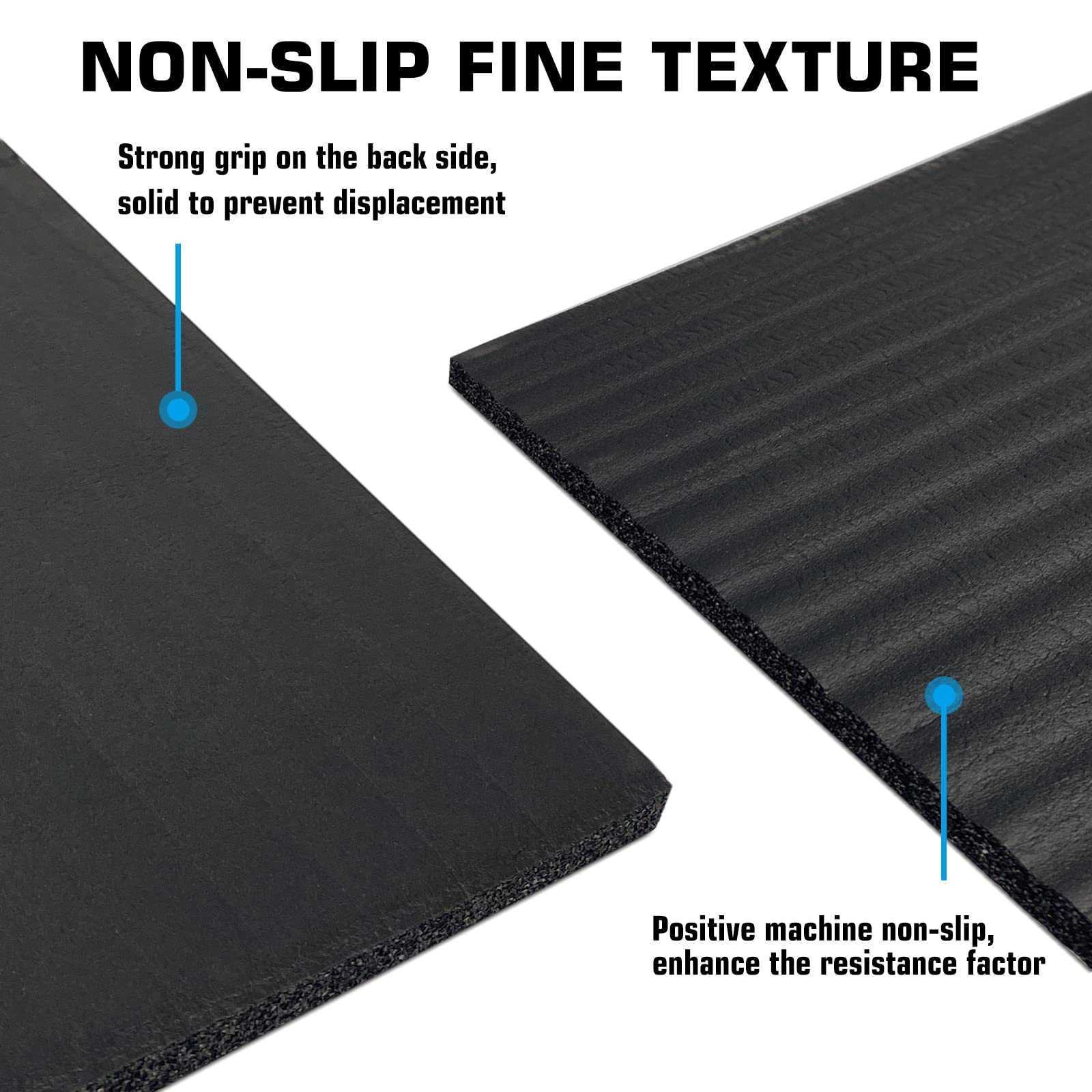 Rowing Machine Mat Compatible with Concept 2 Model C&D&E, Double Floor Mat for Concept 2 Rower, Non-Slip and High Density