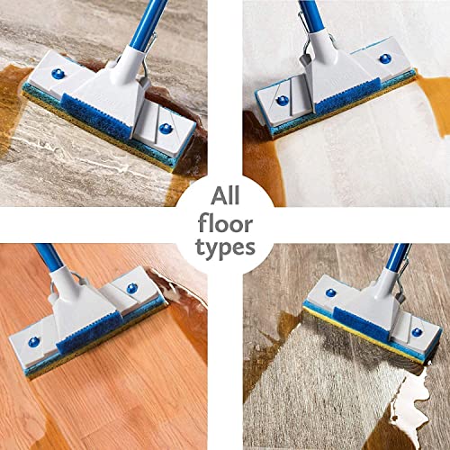 Quickie Sponge Mop Refill Type S [Set of 4] Sponge Mop Head Replacement - Quickie Mop Pads Refills 9X2.75 Inch - Quickie Mop Replacements #045 - Made in USA - Bundled Eraser Cleaning Pad