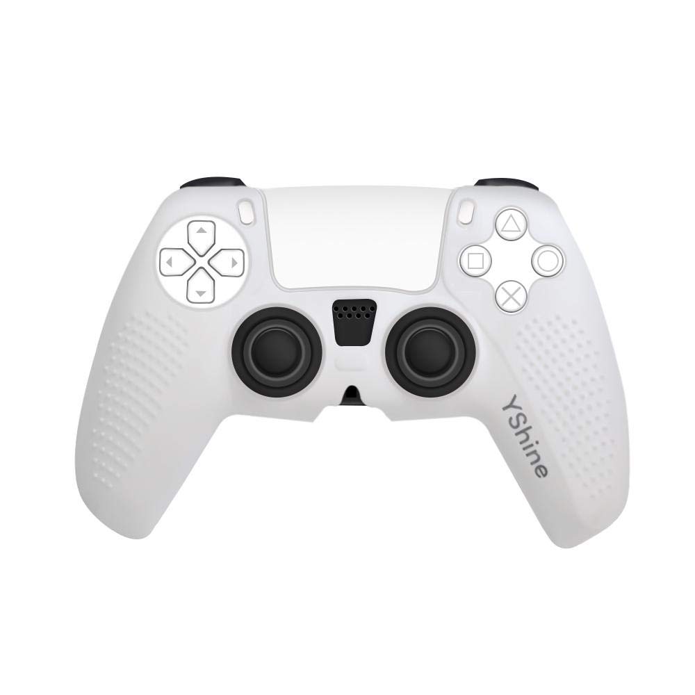 Silicone Controller Skin (2-Pack), YShine Anti-Slip Protector Case Compatible with PS5 Controller Skins Grip Cover for Ps5 Controller - White