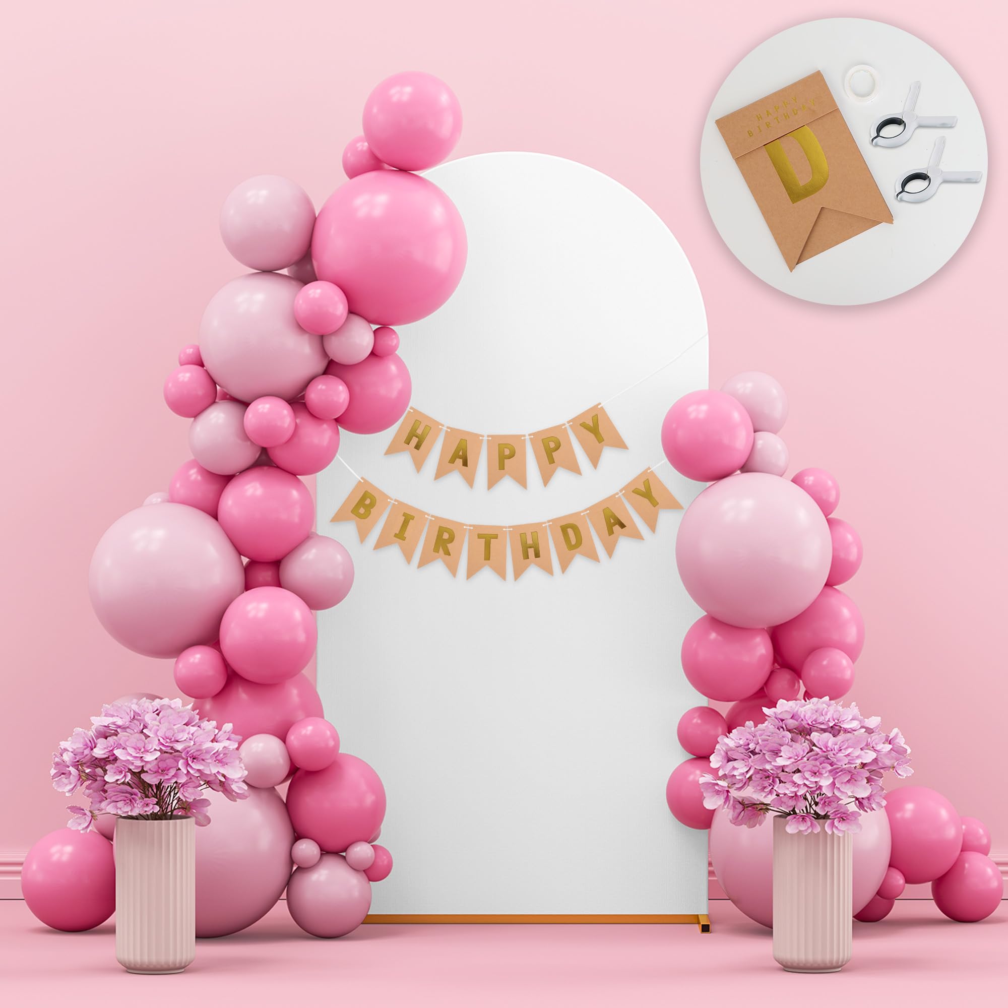 RavArmor 7.2FT Spandex Wedding Arch Backdrop Cover with 2 Clips & 1 Banner, 950G Thicken 2-Sided Elastic Backdrop Cover for Arch Stand, Not See Through, Elastic Drawstring Closure, Fits Various Party