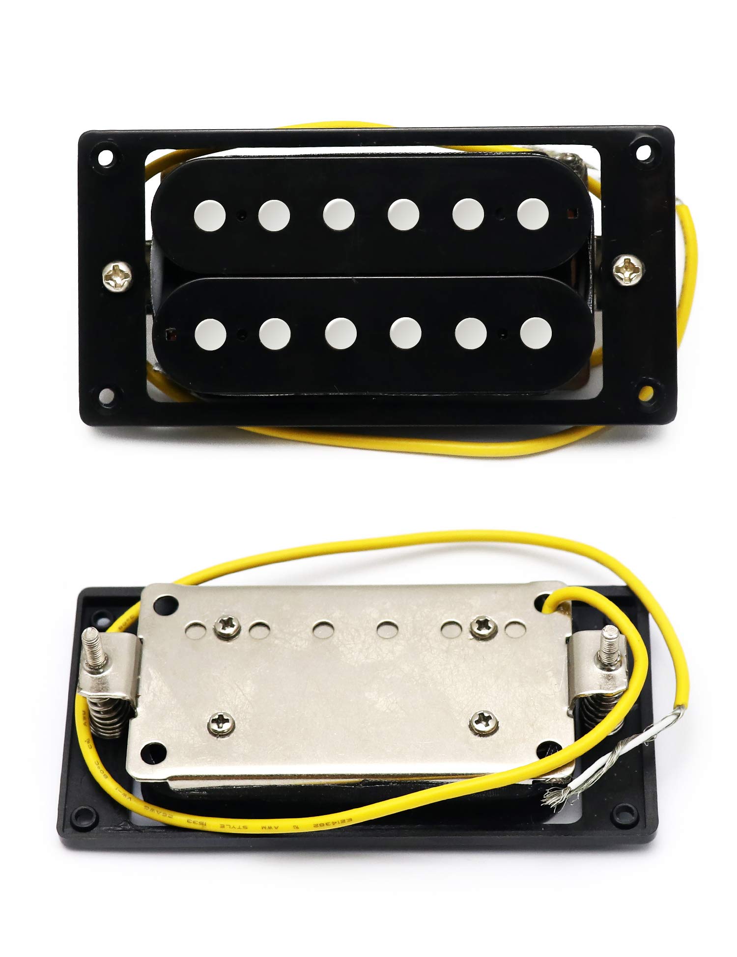 Metallor Electric Guitar Humbucker Pickup Double Coil Ceramic Magnet Pickup Guitar Parts Replacement Neck and Bridge Set of 2Pcs Black.