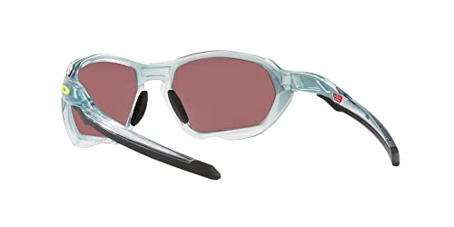 Oakley Men's OO9019 Plazma Rectangular Sunglasses, Blue Ice/Prizm Deep Water Polarized, 59 mm