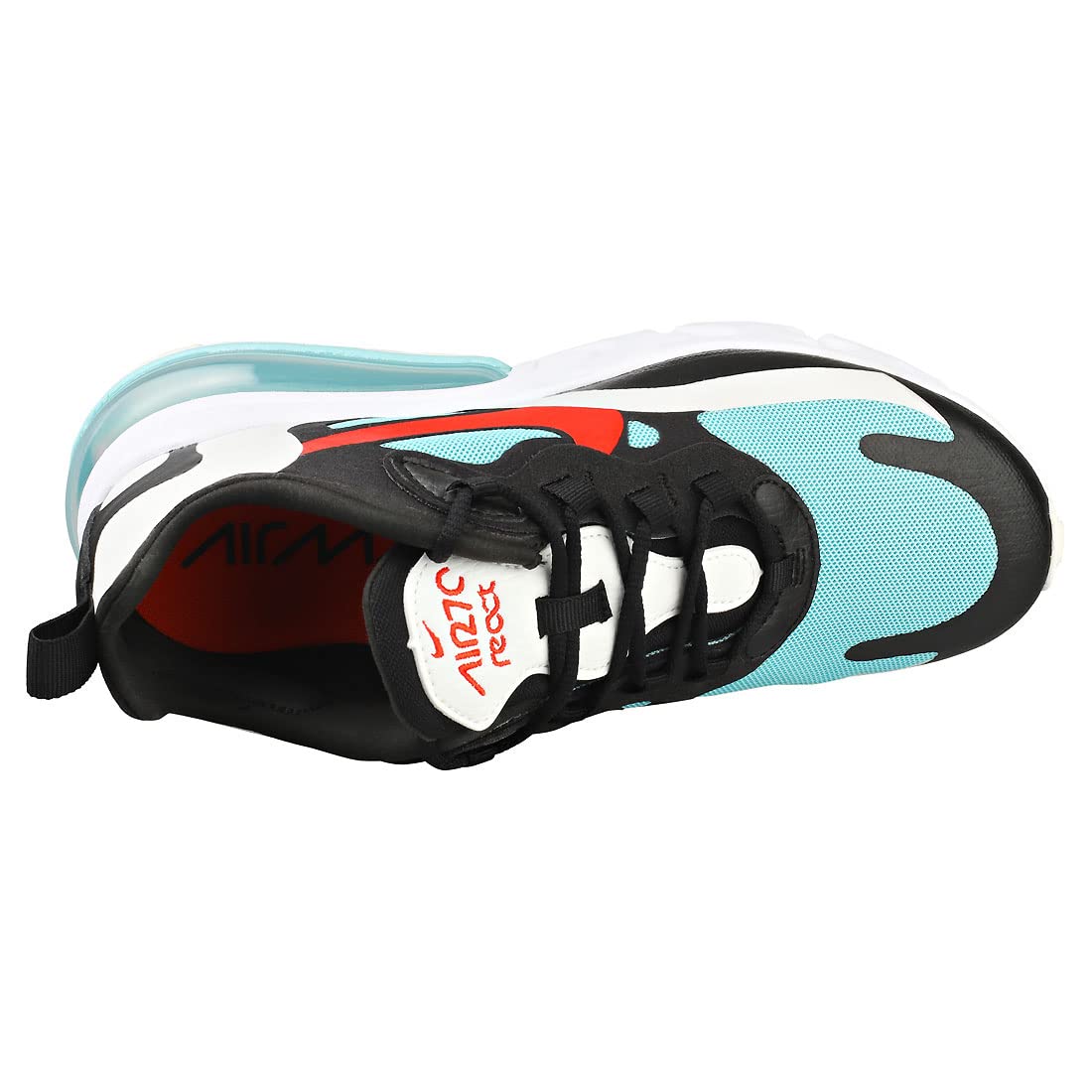 Nike Womens Air Max 270 React Running Trainers DA4288 Sneakers Shoes (UK 4.5 US 7 EU 38, Black Chile red Bleached Aqua 001)
