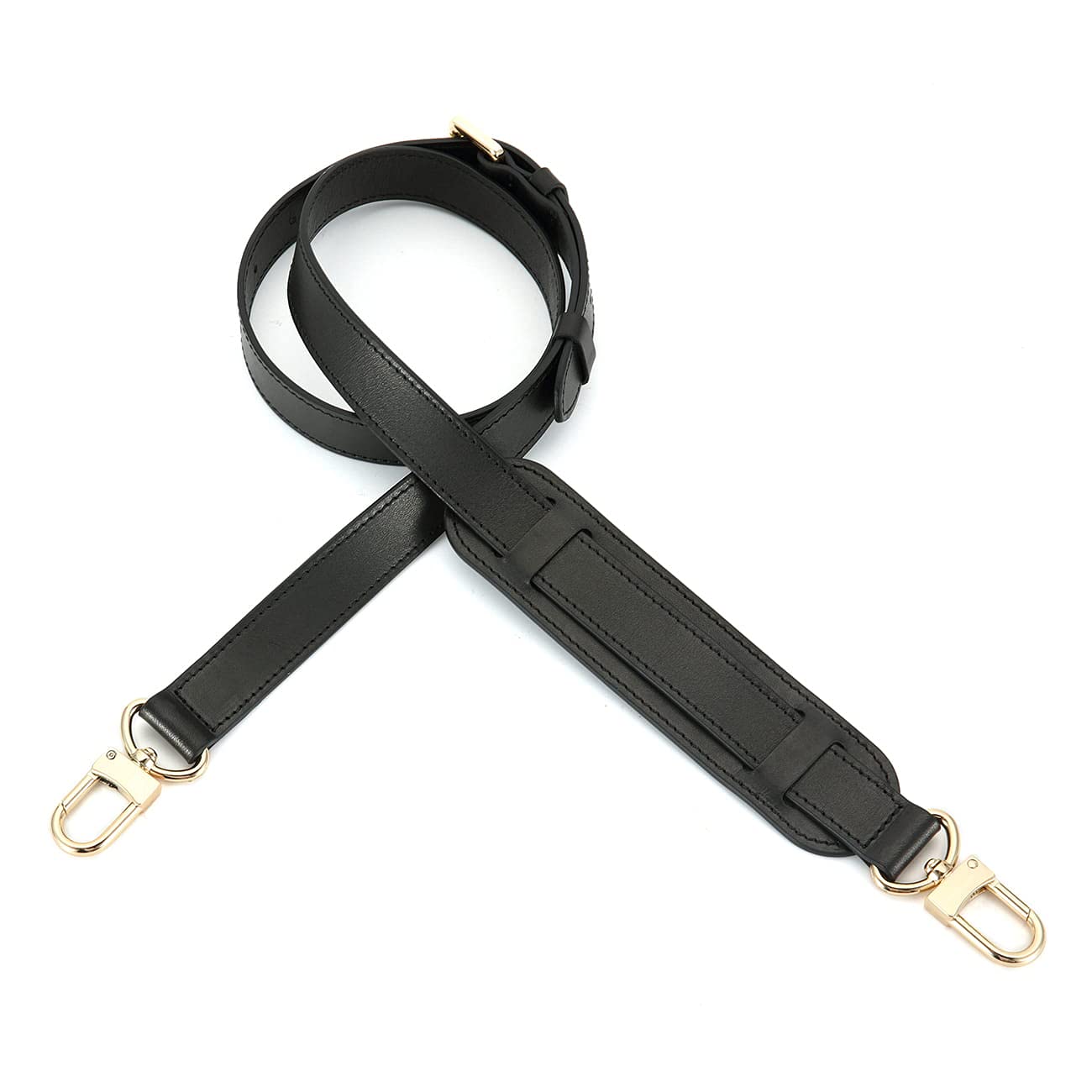 OULARIO Cross Body Replacement Strap for Keep All 45 50 55 Speedy 35 40 Black with Silvver hardware