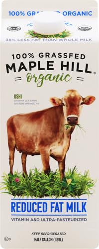 Maple Hill Creamery 100% Grass-Fed Organic 2% Milk - Ultra Pasteurized USDA Organic Reduced Fat Milk – 64 fl oz