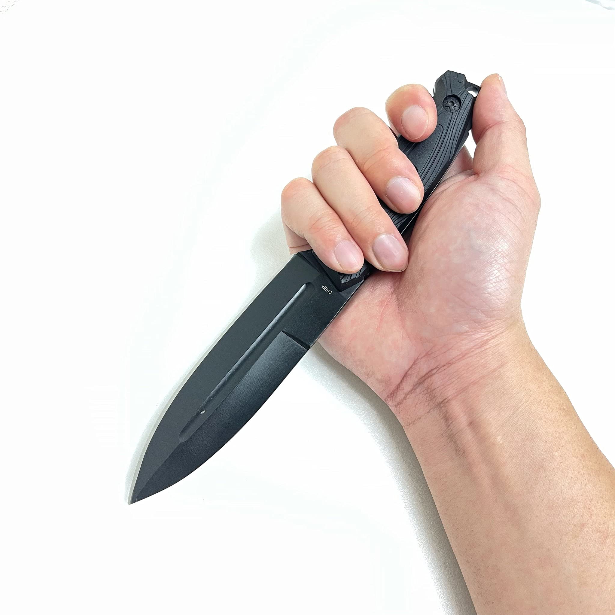 S-TEC 9" Full Tang Fixed Blade Knife with ABS Swivel Sheath - GEN 3 - I Hunting I Camping I Diving I Stainless Steel Blade I ABS Handle I Outdoor Activities I (Matte Black)