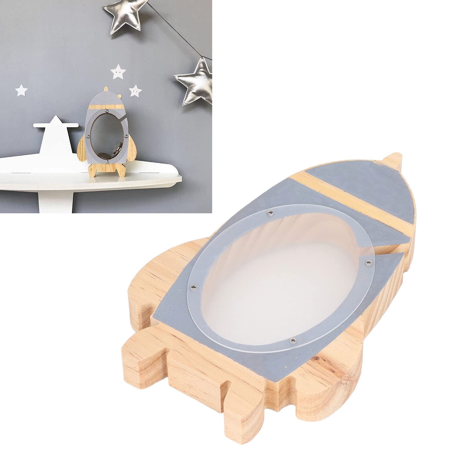 Tomantery Kids Money Banks, Beautiful Practical Spaceship Hollow Piggy Bank for Restaurant Decoration