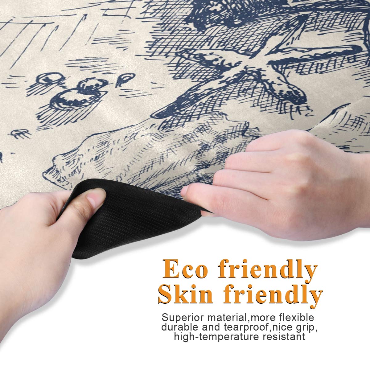 Nander Yoga Mat Non-slip Soft Breathe Elastic Stable Exercise Fitness Gym 1MM Thick Natural Rubber for Yoga Mats,Sand Sea Shells