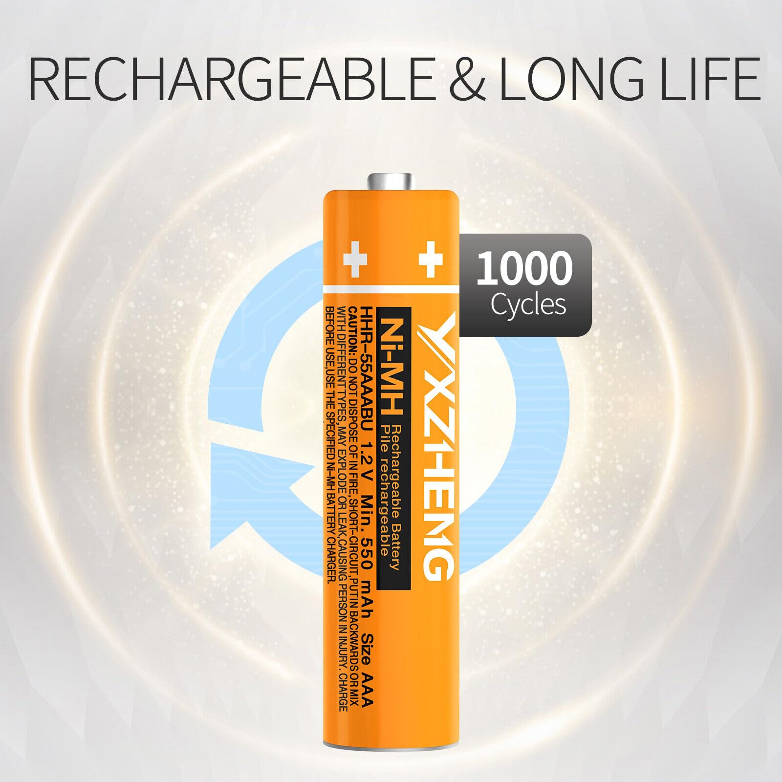 QWSHAN 4/8 pcs HHR-55AAABU AAA 1.2v Battery for Panasonic Cordless Wireless Phone Telephone Handset DECT 6.0 550mAh Rechargeable NI-MH (8pcs)