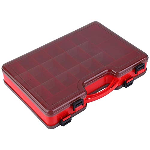 SALUTUYA Lightweight and Portable Non-Toxic Fishing Tackle Storage Box Made of ABS Material Mobile Interlayer,for Outdoor(red)