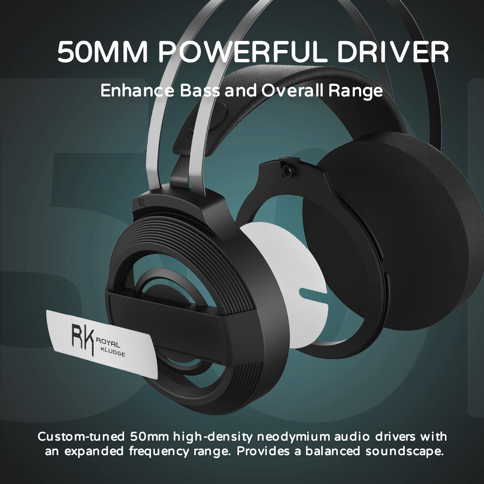 RK ROYAL KLUDGE PS4 Gaming Headset with Microphone, RK-E6000 PS5 Headset Xbox Headphone with Noise Cancelling Mic RGB Lights 7.1 Surround Sound for PS4 PS5 Xbox One Nintendo Switch PC, Black