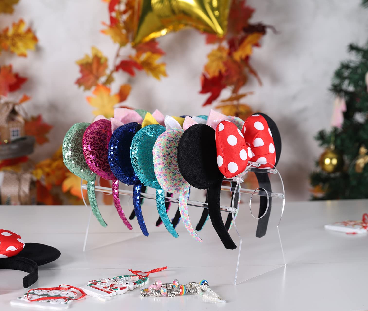 Pengup Heaband Holder Organizer,Acrylic Hair Band Ear Display Stand Jewelry Storage for Show Selling.