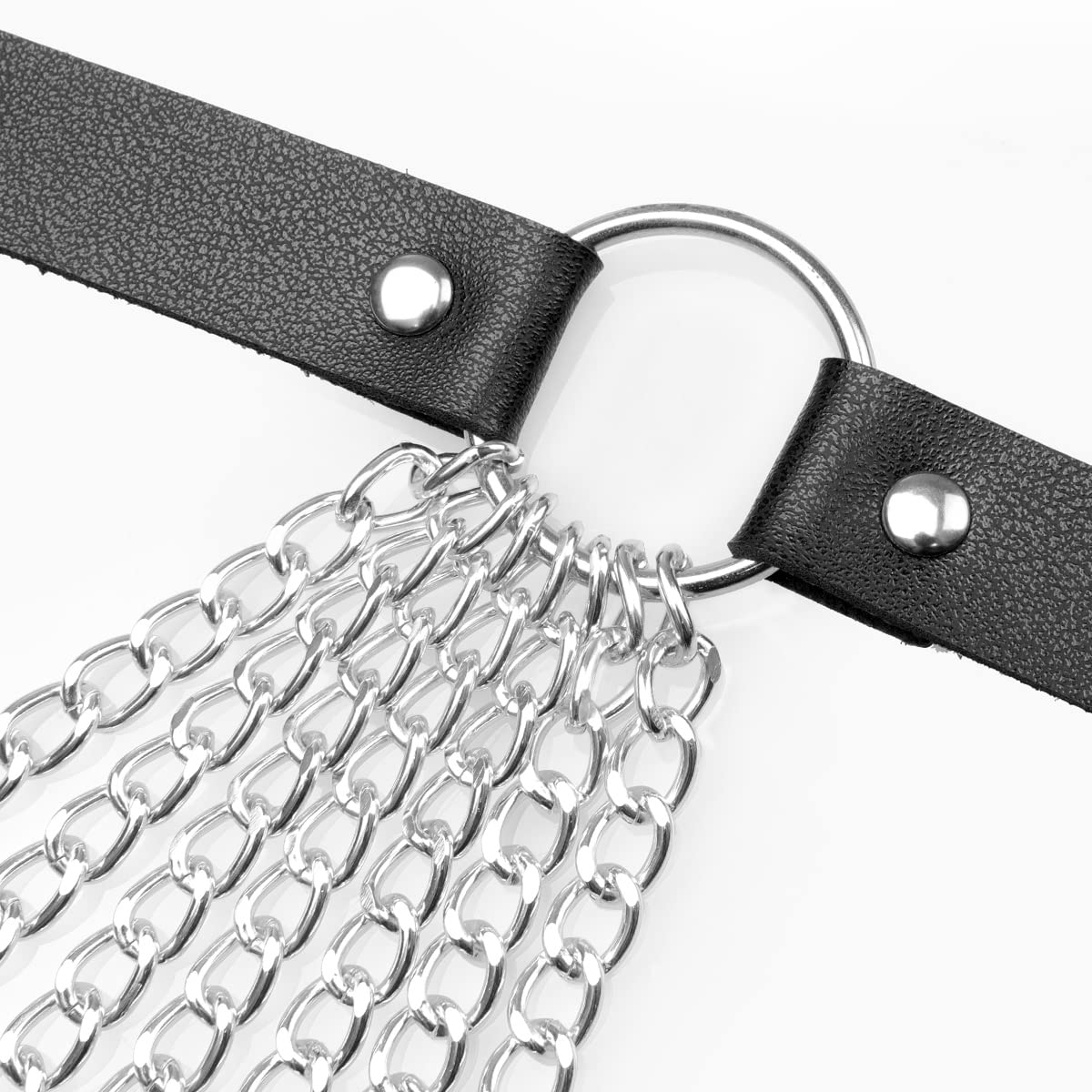 Punk Waist Chain Leather Layered Belly Body Chain Belt Halter Bra Adjustable Strap for Women Party Gift Black