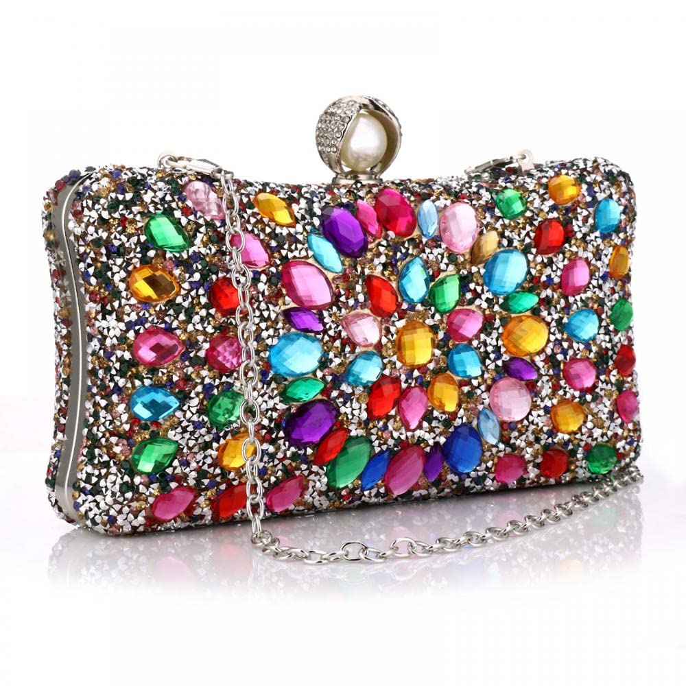 Rhinestone Purse For Women, Evening Handbags Clutch Purses For Wedding and Cocktail Party (Gold)