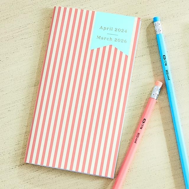 Pen and Gear Striped Pocket/Purse Monthly Planner April 2024 - March 2026