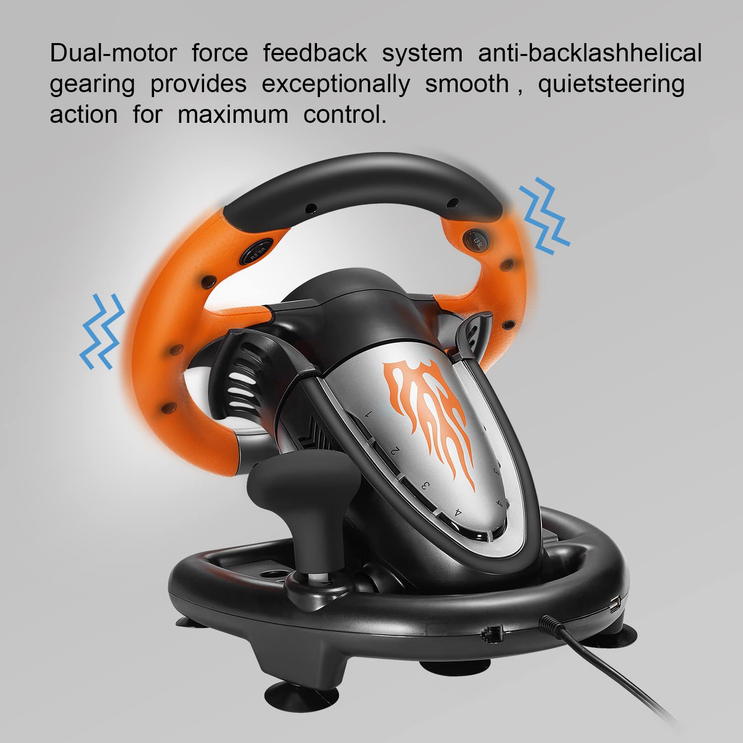 PXN Steering Wheel for PC, V3II Used - Like New Racing Wheel with Pedals 180° Vibration Racing Steering Wheel for PS4,PC,PS3,Xbox Series X|S, Xbox One,Switch(Orange)