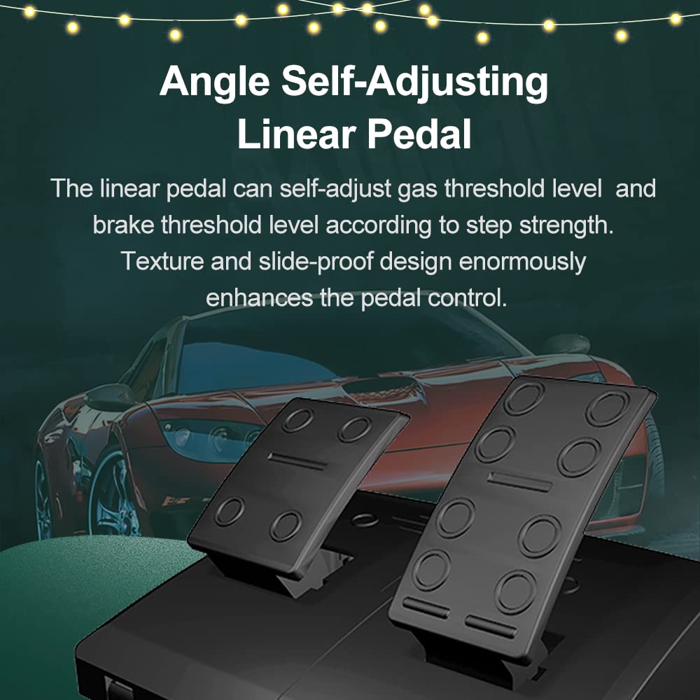PXN V900 PC Steering Wheel with Pedals and Shift Paddle Universal Usb Car Sim 270/900 Degree Racing Wheel Compatible with PS3,PS4,Xbox,One,Xbox Series X/S,PC,Switch,Android TV (Christmas Gift Box)