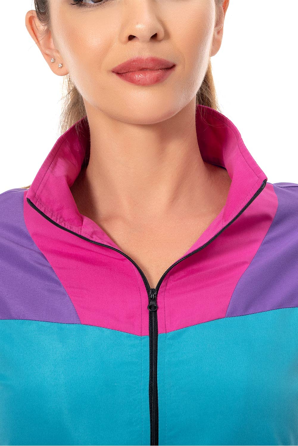 MASSWO Women 80s Sportswear Set 2 Piece Outfits Casual Sweatsuits Retro Vintage Purple Tracksuit