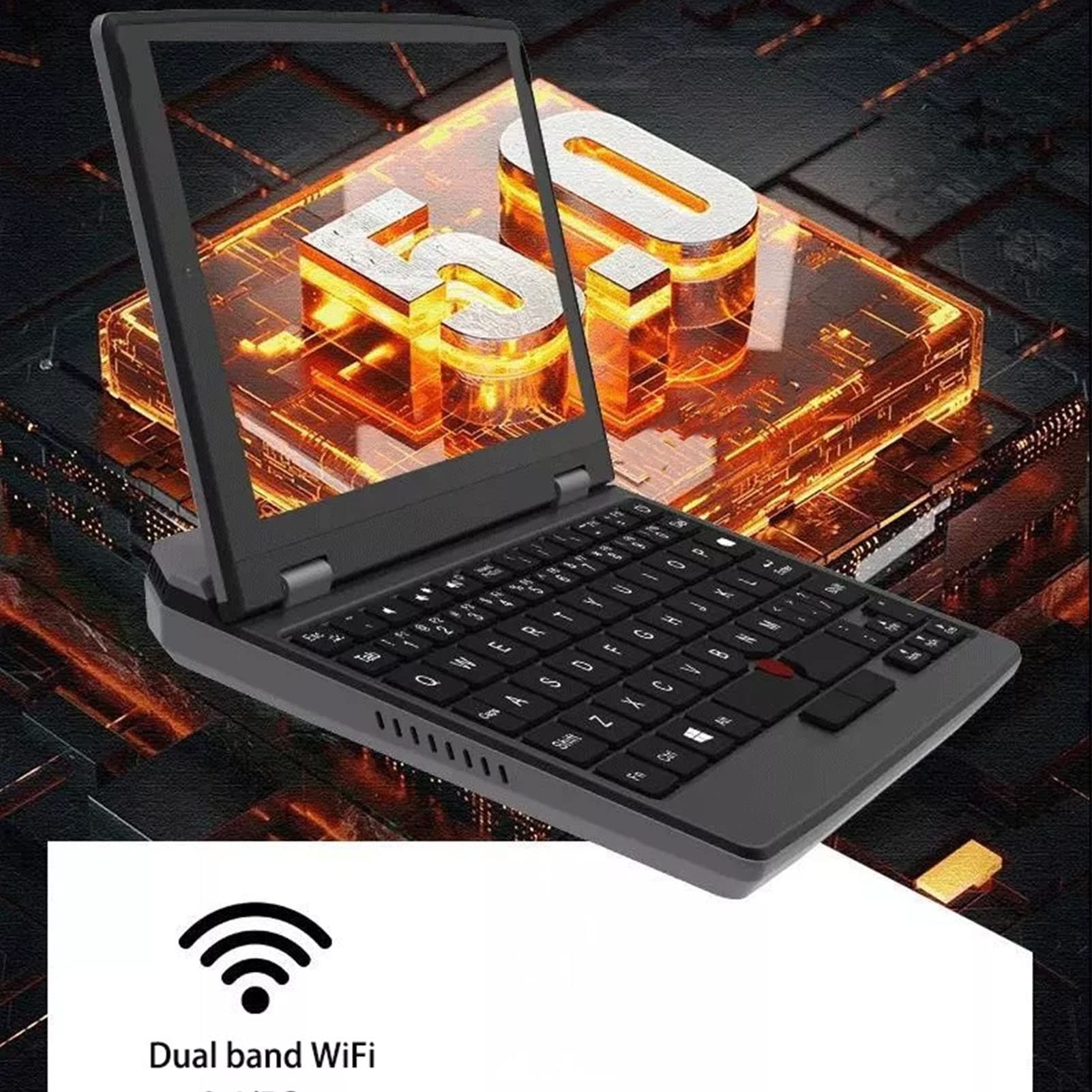 PUSOKEI Mini Laptop, Touchscreen Laptop, 7in HD Touch Screen, Intel J4105 Processor, HD Graphics 600, 12GB RAM, SSD Storage, HDMI, 2MP Webcam, 2.4G/5G WiFi, BT4.2, Metal Body, Windows10 (12G+1T)