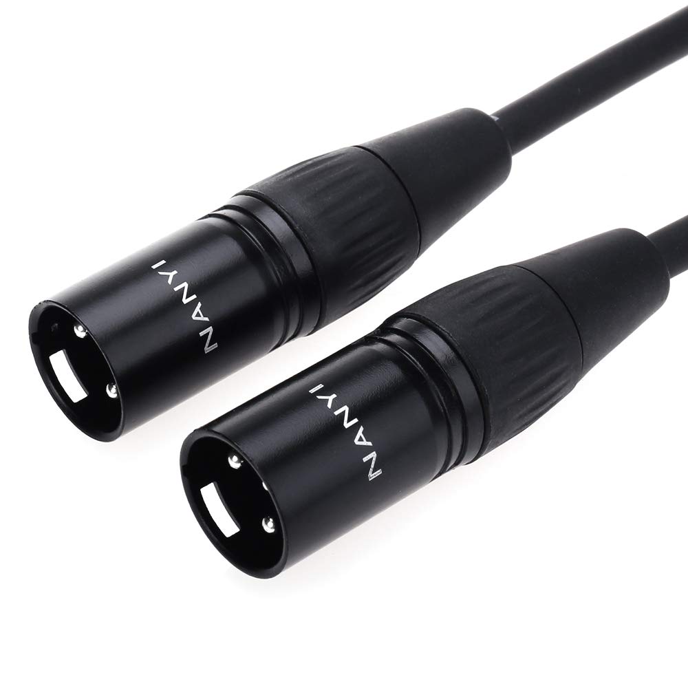 NANYI Microphone Cable XLR to XLR Patch Cables, 3-Pin XLR Male to Male mic Cable DMX Cable Patch Cords with Oxygen-Free Copper, 1.6Feet/0.5Meter
