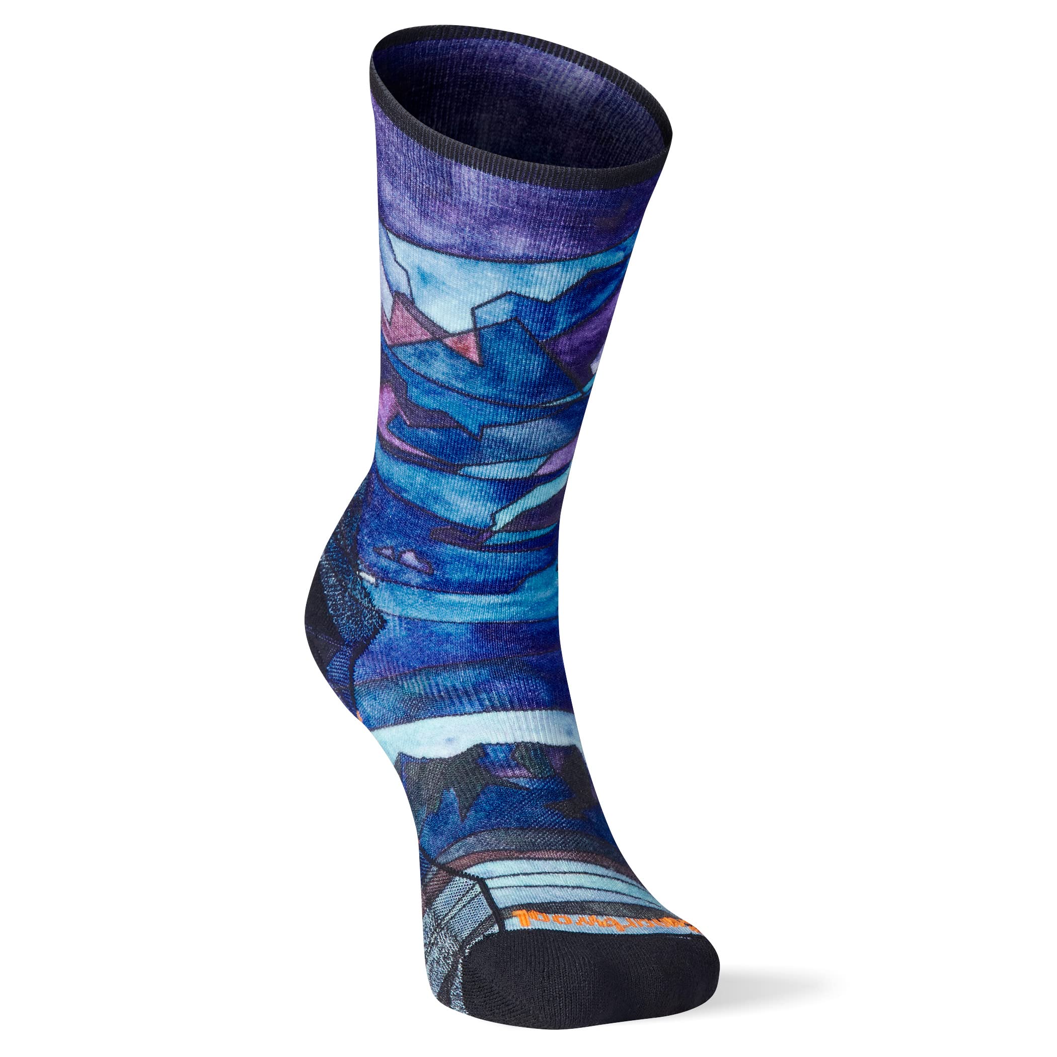 Smartwool Women’s Athlete Edition Run Print Crew Socks, Multi Color, Medium
