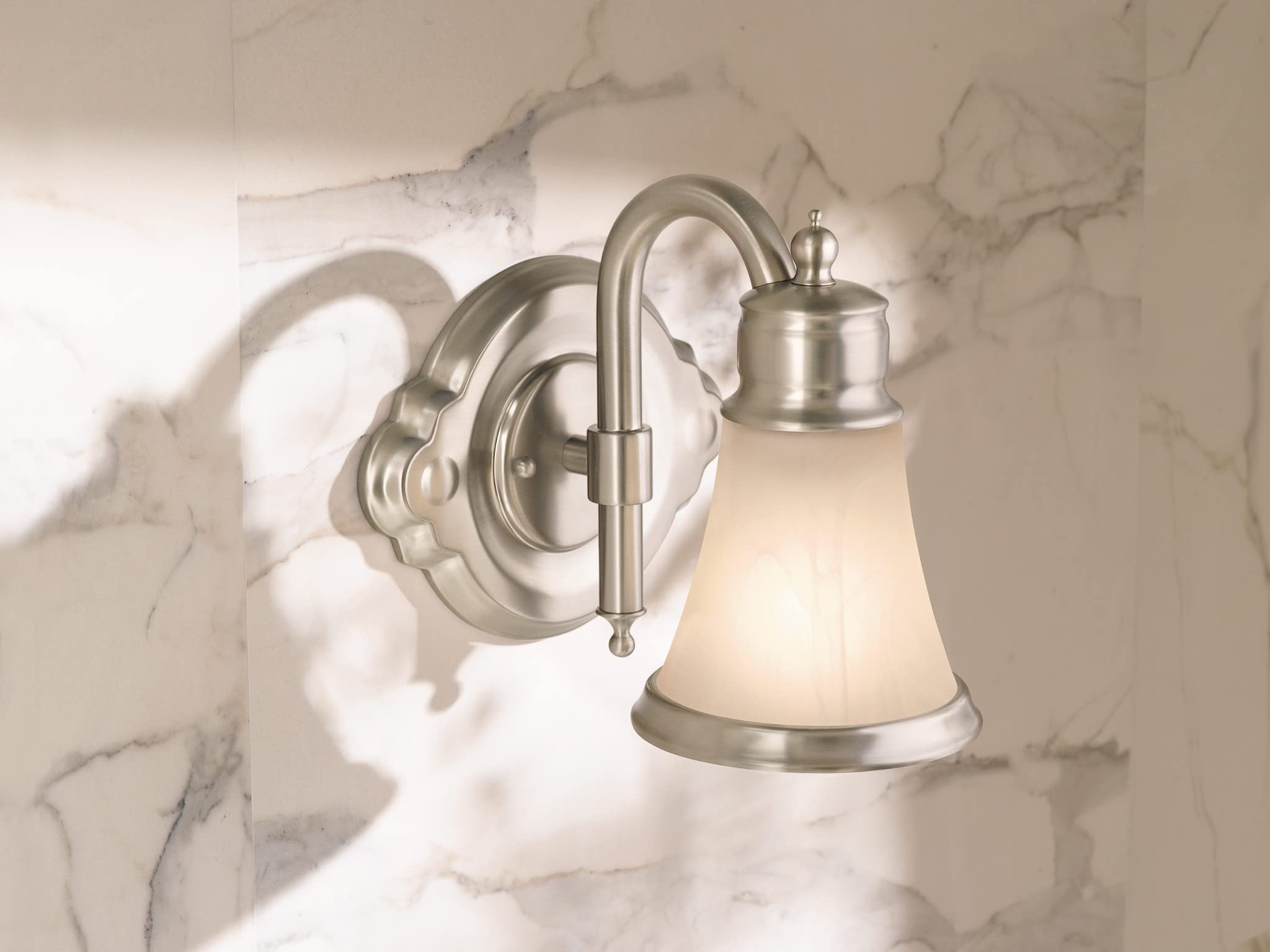 Moen YB9863ORB Waterhill 3-Light Dual-Mount Bath Bathroom Vanity Light Fixture with Frosted Glass, Oil Rubbed Bronze