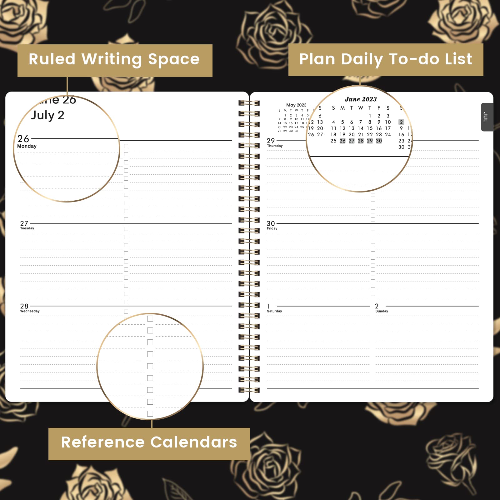 Planner 2023-2024 - July 2023-June 2024, 2023-2024 Academic Planner with Weekly and Monthly Spreads, 8" x 10", Academic Planner 2023-2024 with Tabs, Sturdy Cover, Thick Paper, Twin-wire Binding