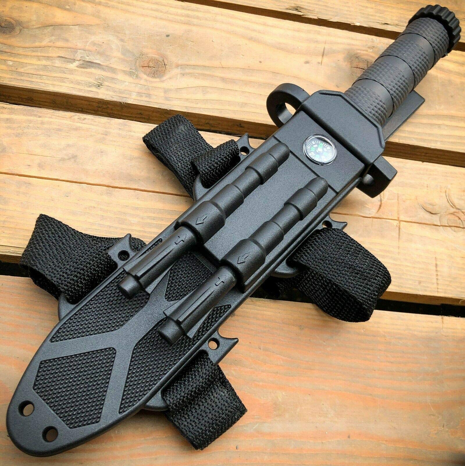 S.S. Fixed Knives 12.5inch Fixed Blade Hunting Army Survival Knife W Fire Starter