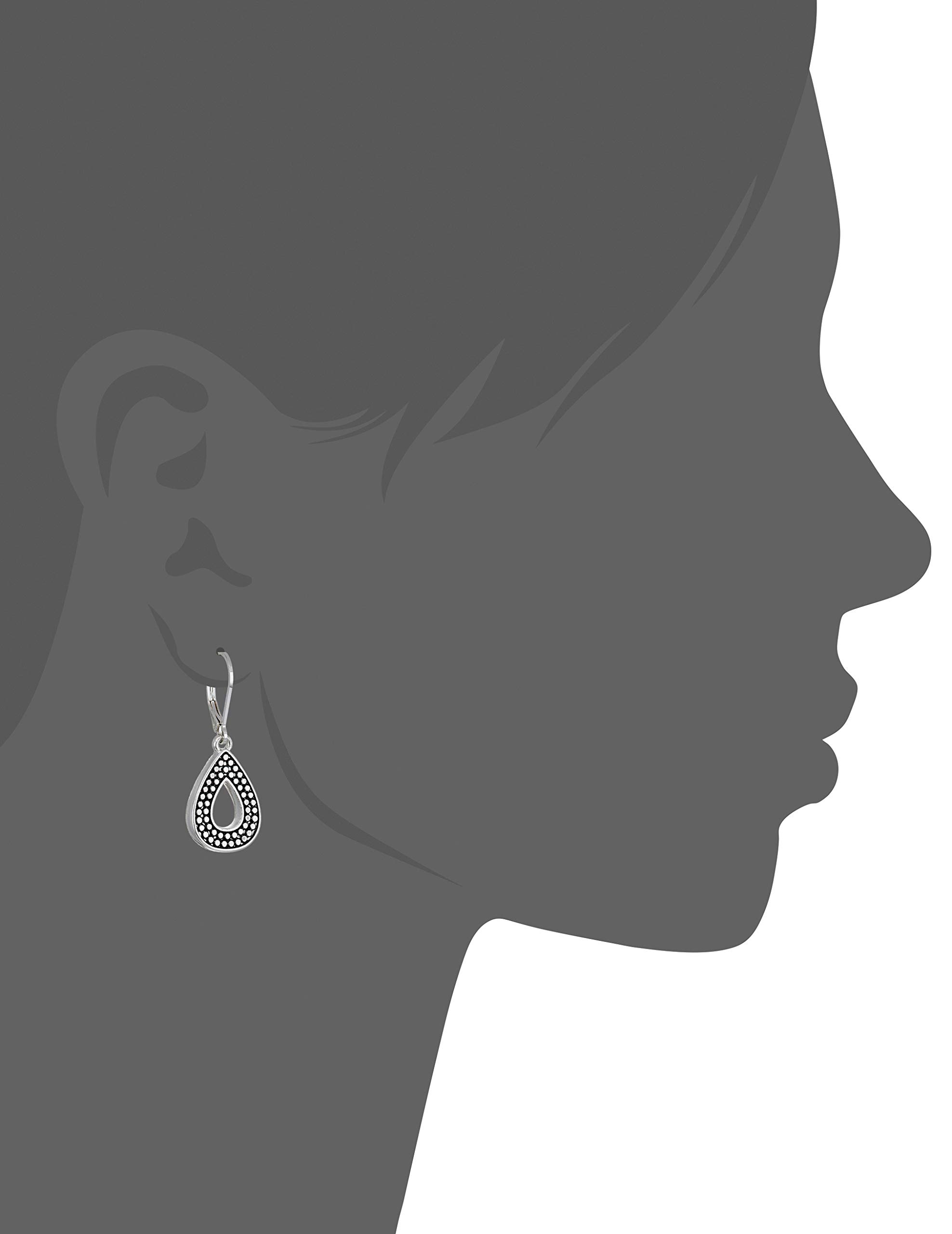 Napier Women's Casual Silver Teardrop Leverback Earrings