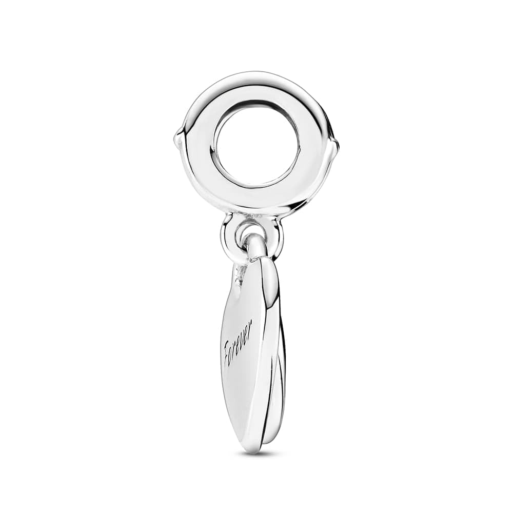 PANDORA Double Heart Split Dangle Charm - Compatible with PANDORA Moments Bracelets - Jewelry for Women - Made with Sterling Silver & Enamel