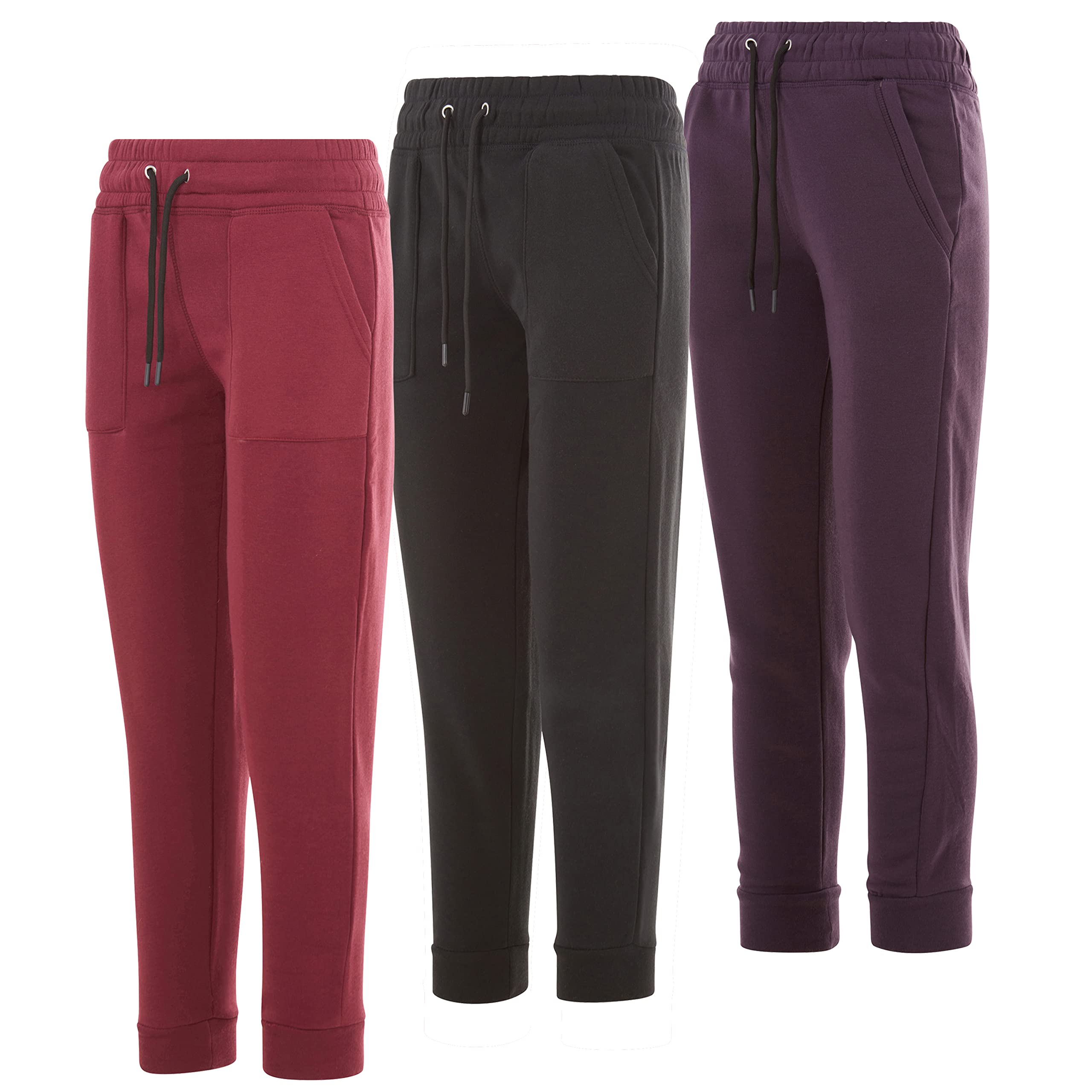 X Women 3 Pack Fleece Joggers Active Sweatpants with Pockets