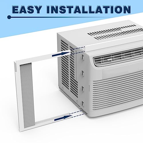 Pearwow Window Air Conditioner Side Panel with Frame,AC Insulation Side Panels Curtain Kit,Fits for Most 10000BTU Window AC Units