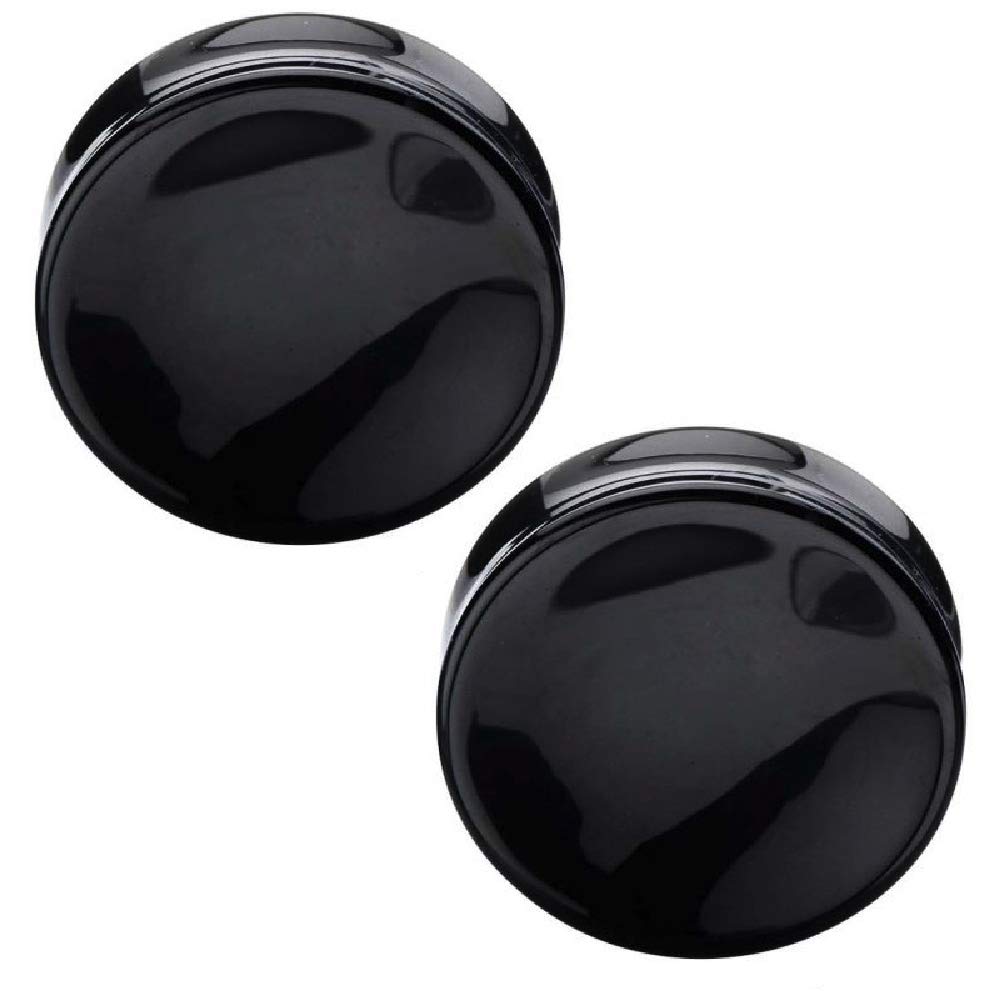 Pierced Owl Black Onyx Natural Stone Double Flared Saddle Plugs, Sold as a Pair (19mm (3/4"))