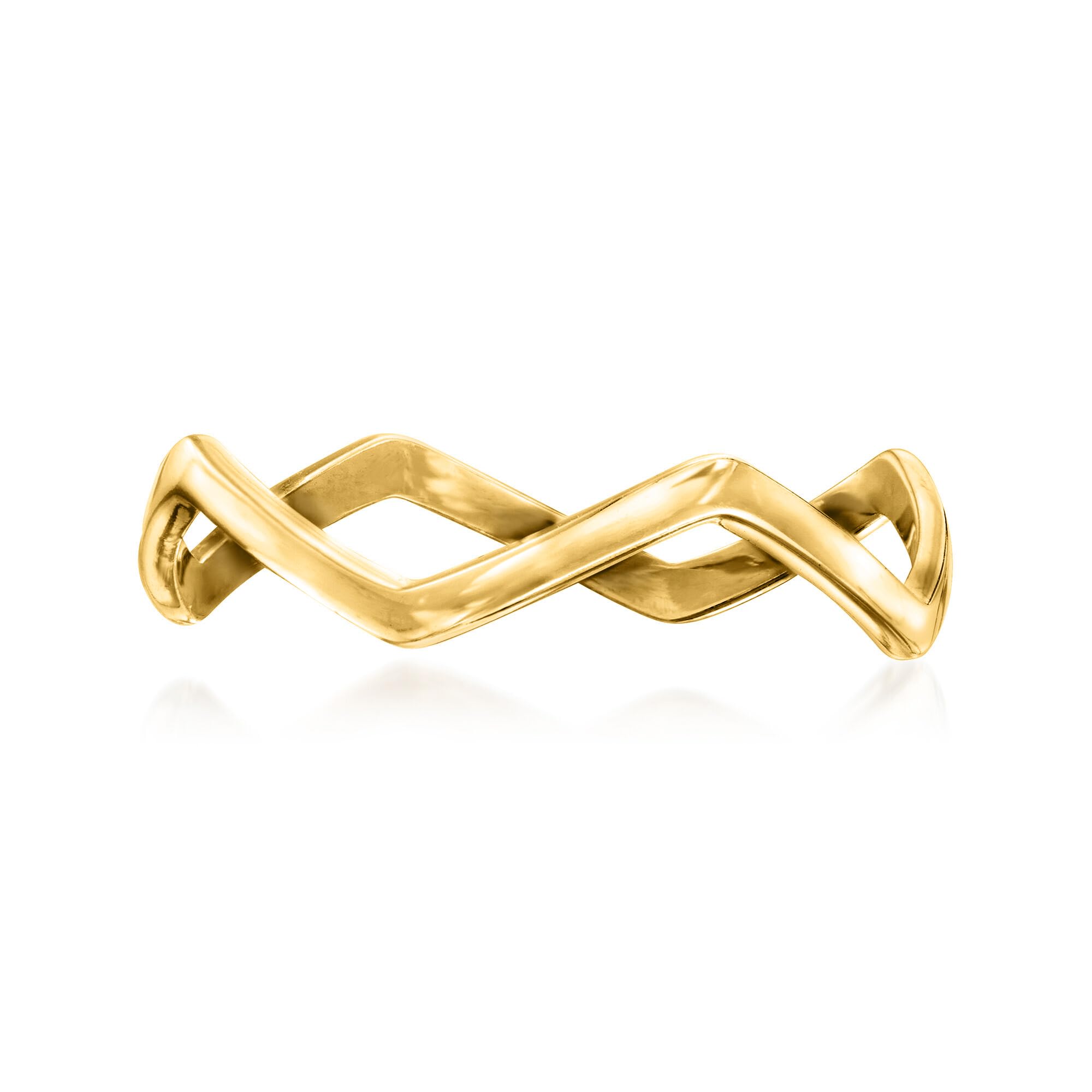 RS Pure by Ross-Simons 14kt Yellow Gold Zigzag Ring. Size 8