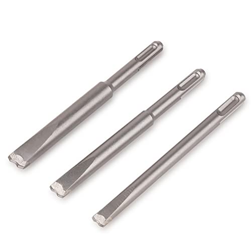 Vearter 3Pcs SDS PLUS Shank Tungsten Carbide Tipped Chisel Drill Bits Demolition Hammer bit for Tile, Brick, Stone, Concrete, Marble,Cement