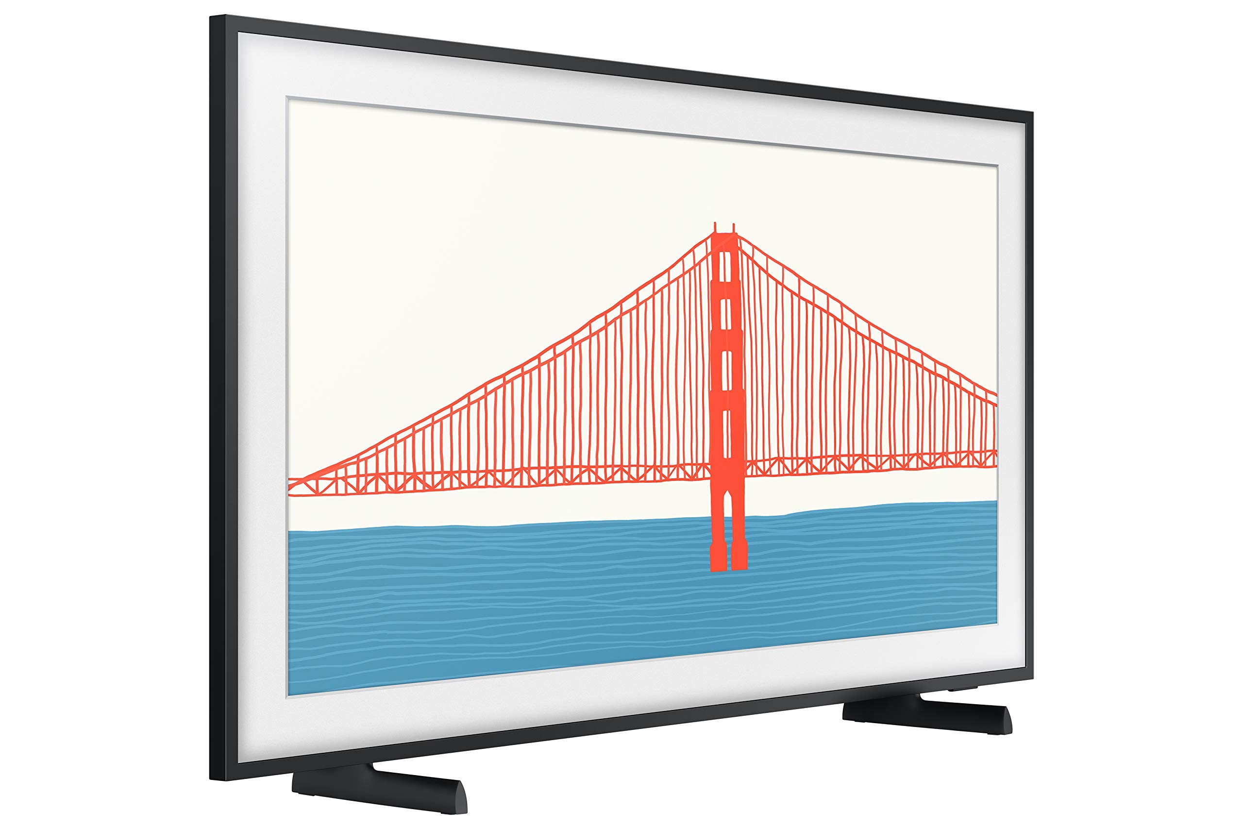 SAMSUNG QN55LS03AA 55" QNLS03A Series UHD LED 4K Smart TV with a VG-SCFA55WTC The Frame 55" Customizable Bezel – Beveled White (2021)(Used)