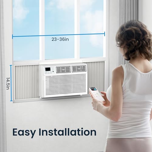 ZAFRO 12000BTU U-Shaped Window Air Conditioner Cools up to 550 Sq.Ft., Ultra Quiet Energy-Efficient Cooling, With Remote Control, White