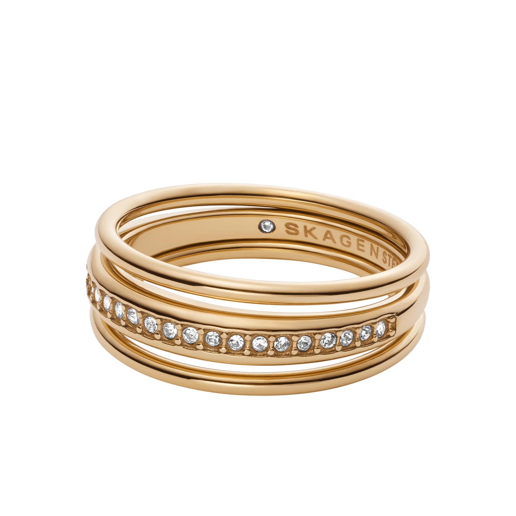 Skagen Women's Kariana Gold-Tone Stainless Steel Band Ring, Size 8 (Model: SKJ1615710)