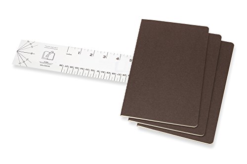 Moleskine Cahier Journal, Soft Cover, Large (5" x 8.25") Plain/Blank, Coffee Brown, 80 Pages (Set of 3)
