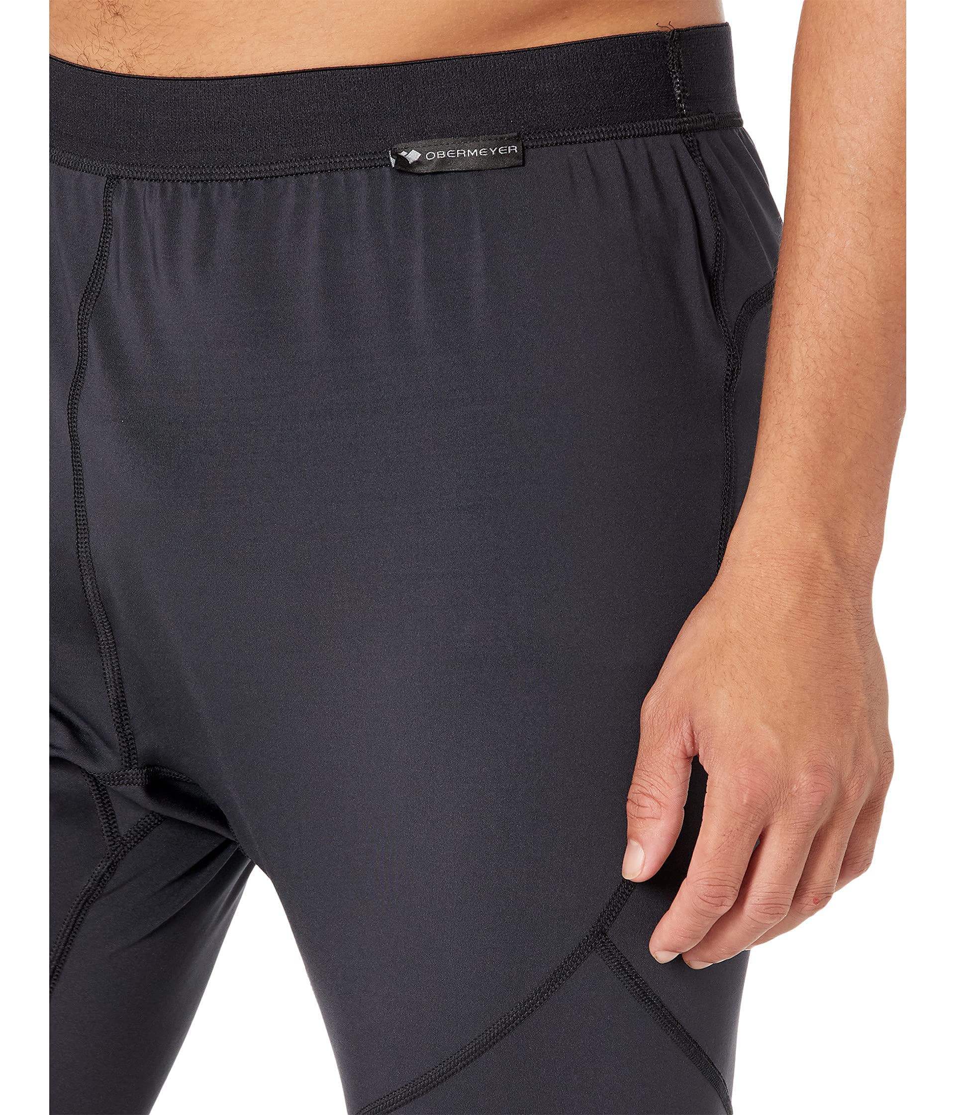 Obermeyer Mens Lean Crop Baselayer Botto, Black, Large