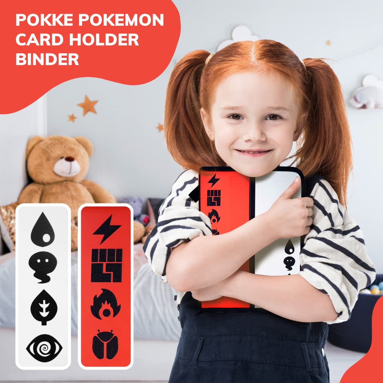 Pokke Card Binder for Cards - 9 Pocket, 540 Trading Card Games Collection Binder with 30 Removable Sleeves