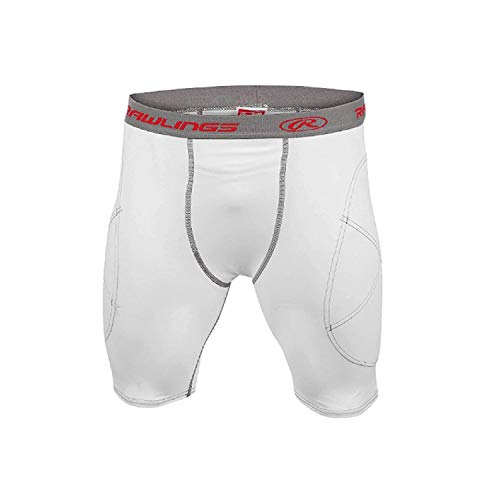 Rawlings Adult Men's Baseball Sliding Shorts White, Large