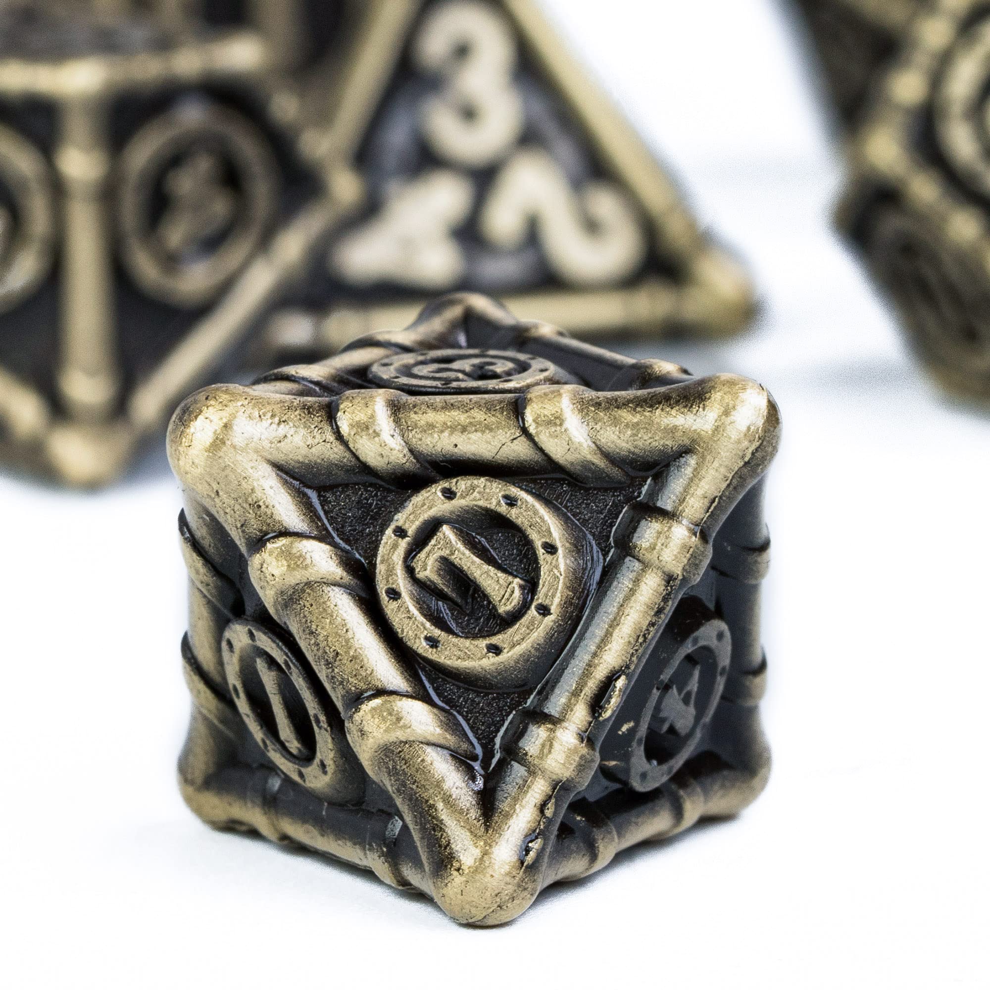 UDIXI 7PCS DND Dice Set Metal, Polyhedral D&D Dice Set Octopus d&d Dice, Metal d n d Dice Set for Dungeons and Dragons (Silver)