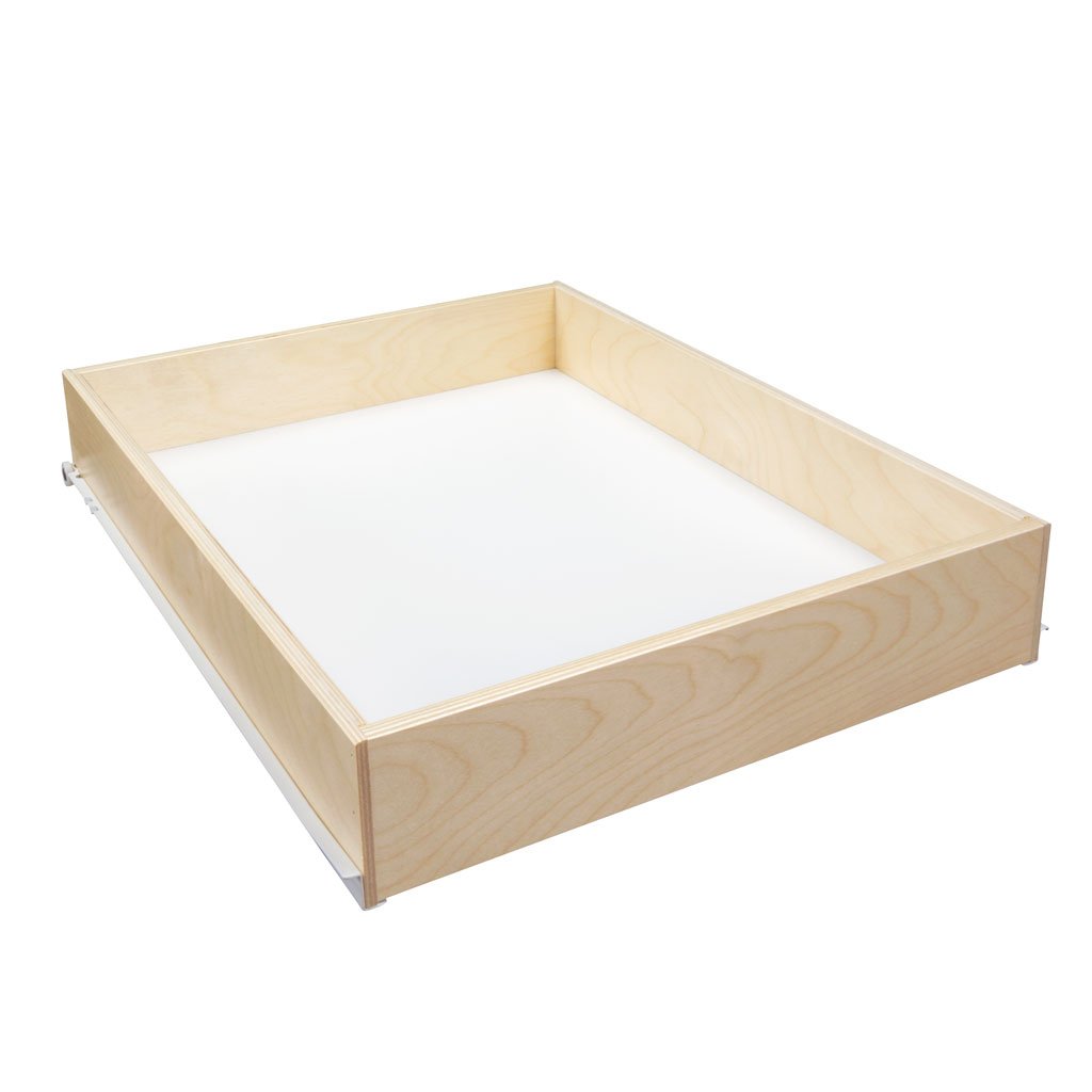 Sliding Pull-Out Shelf For Cabinets (Kitchen Replacement, Pantry Drawers, Cutlery Storage, etc.) 3 1/2" Tall - 21 3/4" Deep - Includes 3/4 Slides & Base Mounting - Clear Opening Width: (17.750" (3/4))