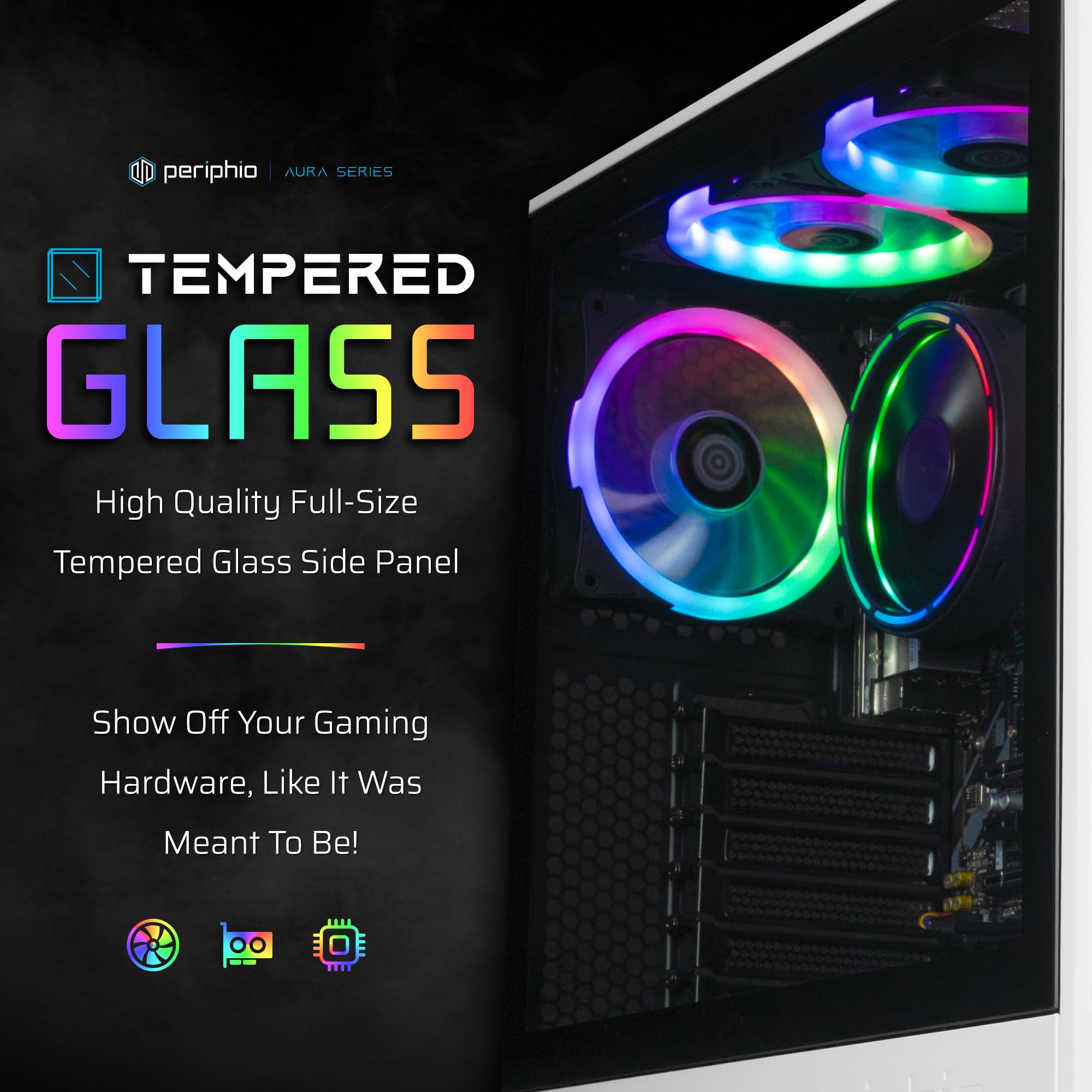 Periphio Astral Prebuilt Gaming PC - AMD Ryzen 5 4600G (4.2GHz Turbo) | Radeon Vega 7 Graphics | 1TB M.2 NVMe SSD | 16GB DDR4 RAM | Windows 11 Ready Gaming Computer Desktop | WiFi + Bluetooth