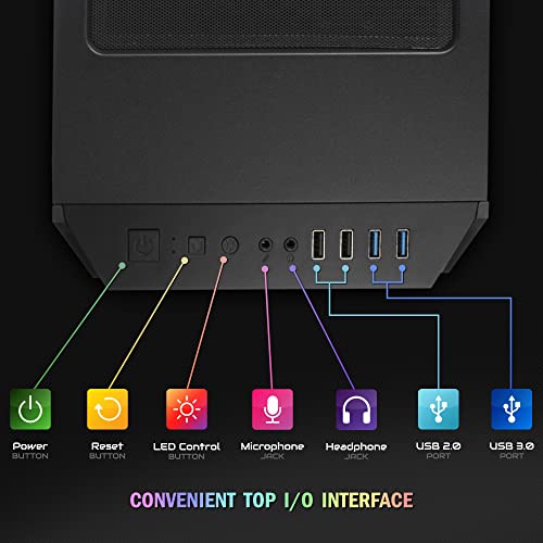 Periphio Ghoul Prebuilt Gaming PC - GeForce GT 1030 (2GB) GPU| Intel Core i5-6500 CPU (3.6GHz Turbo) | 1TB Solid State SSD | 16GB DDR4 RAM | Windows 10 Gaming Desktop Computer | WiFi + BT