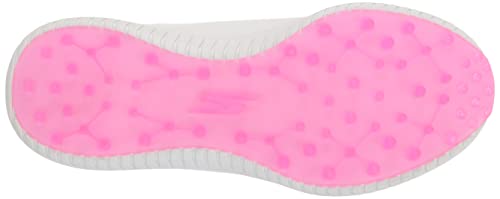 Skechers Women's Go Max Arch Fit Spikeless Golf Shoe Sneaker, White/Pink Waterproof, 6.5