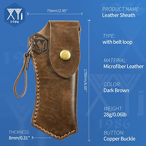 XYJ 2pcs/set Leather Knife Sheath For Camping Folding Knives Carry Knife Edge Guard Knife Cover Sleeves Universal Knife Holster Pocket Knife Case