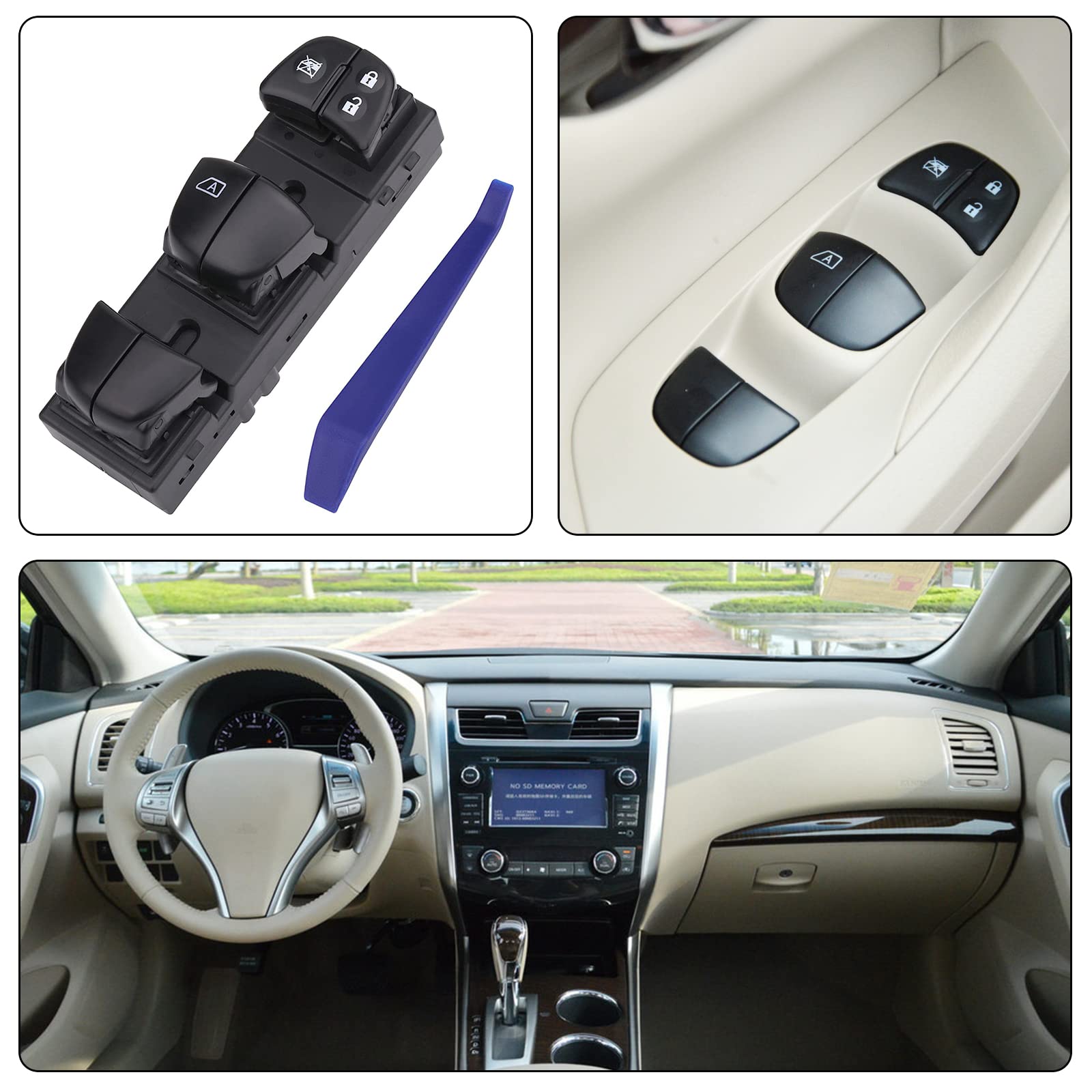 Obaee Power Window Switch Compatible with 2011-2018 Nissan Leaf/Juke/Altima, 2013-2019 Sentra, 2014-2017 Rogue, Replaces 25401-3NF0A 25401-3SH1A