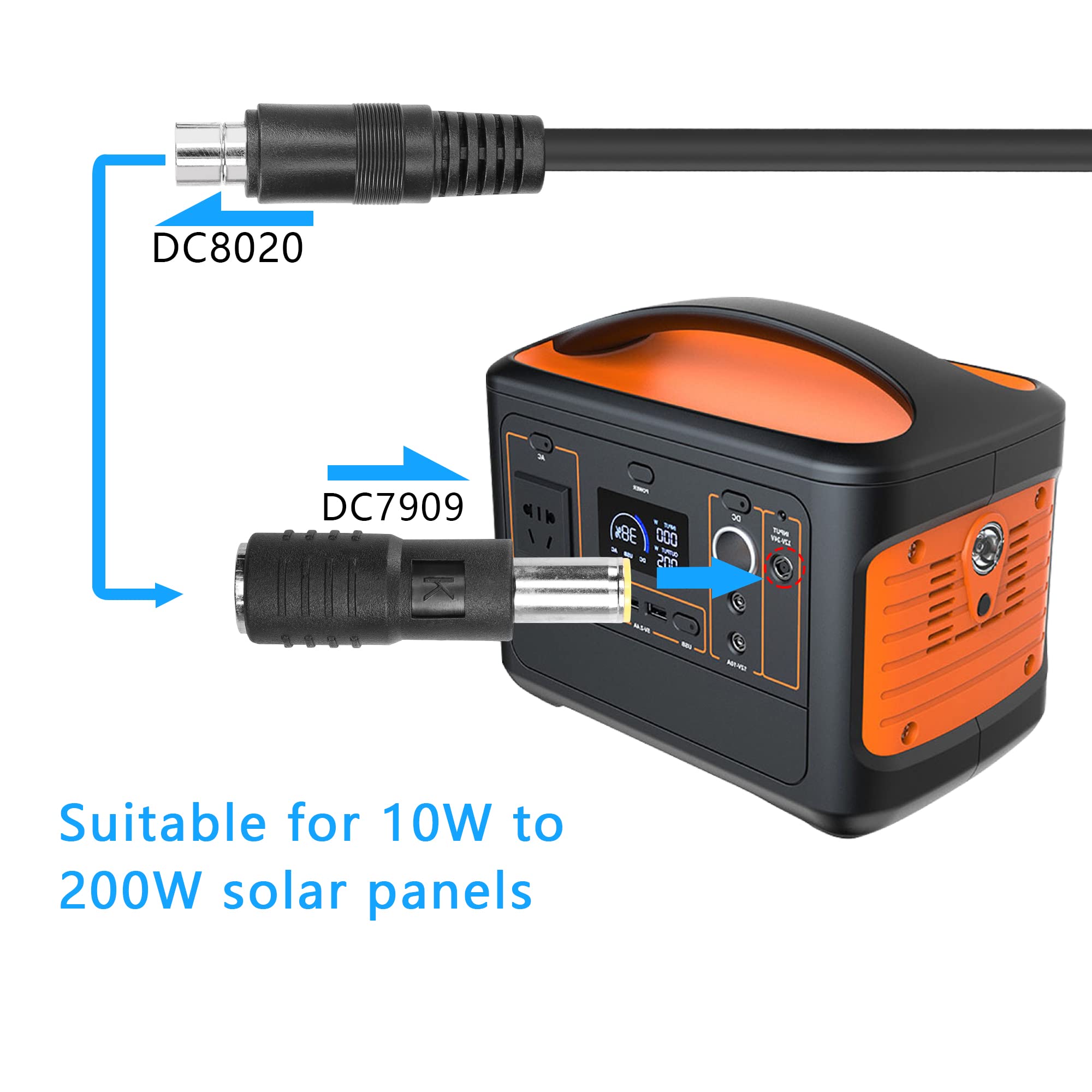 PNGKNYOCN DC 7909 to DC 8020 Adapter,DC 8mm Male to DC 8020 Female and DC 8020 Male to DC 8mm Female Connector, for Solar Panel RV Portable Power Station(2-Pack)